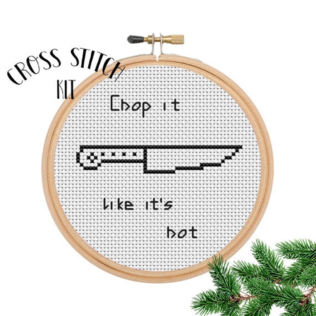 Kitchen Decor. Chop It Like It's Hot Cross Stitch Kit. Funny Kit ...