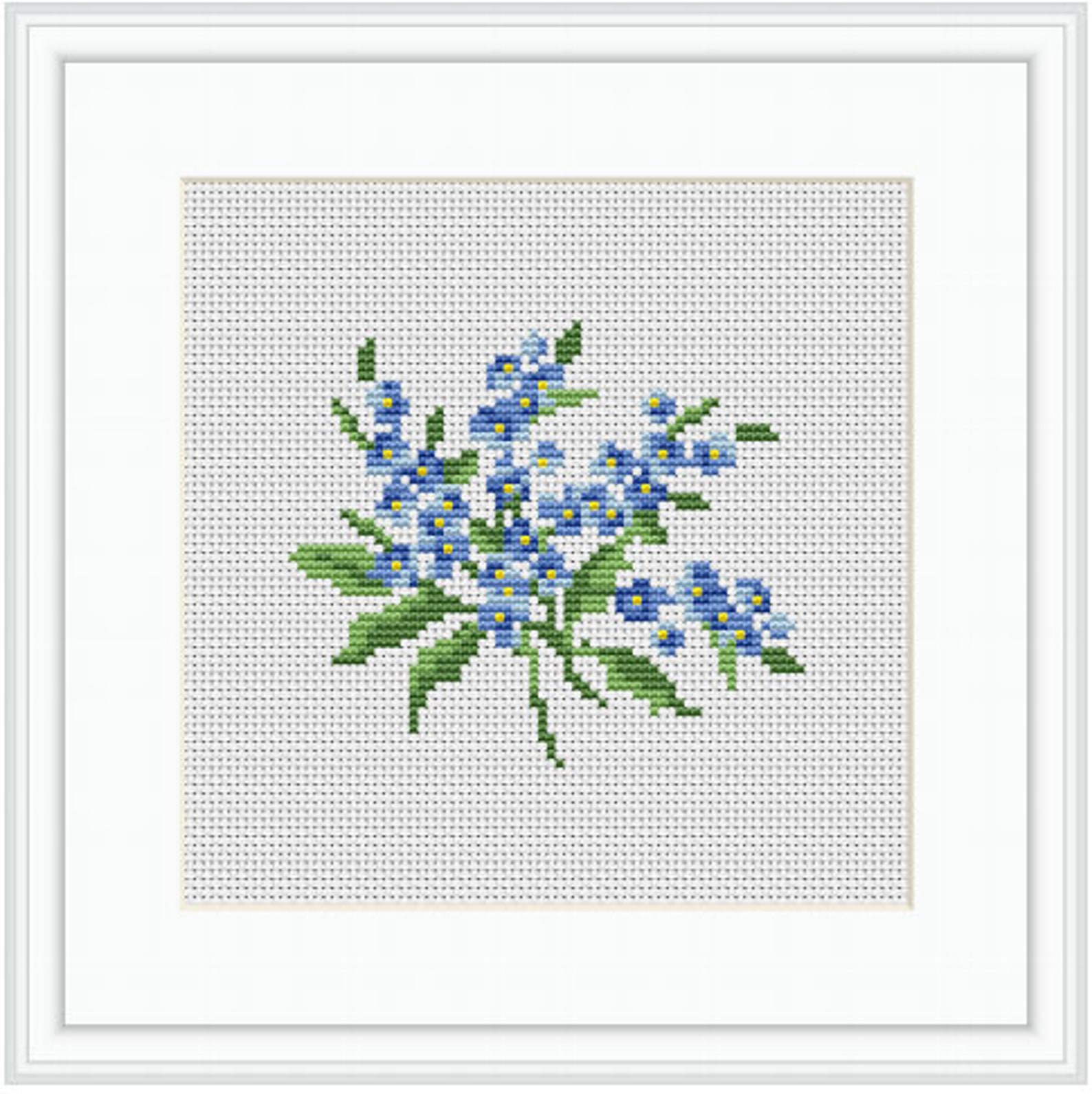 Forget Me Not Cross Stitch Kit: Floral Embroidery, Beginner DIY - Etsy