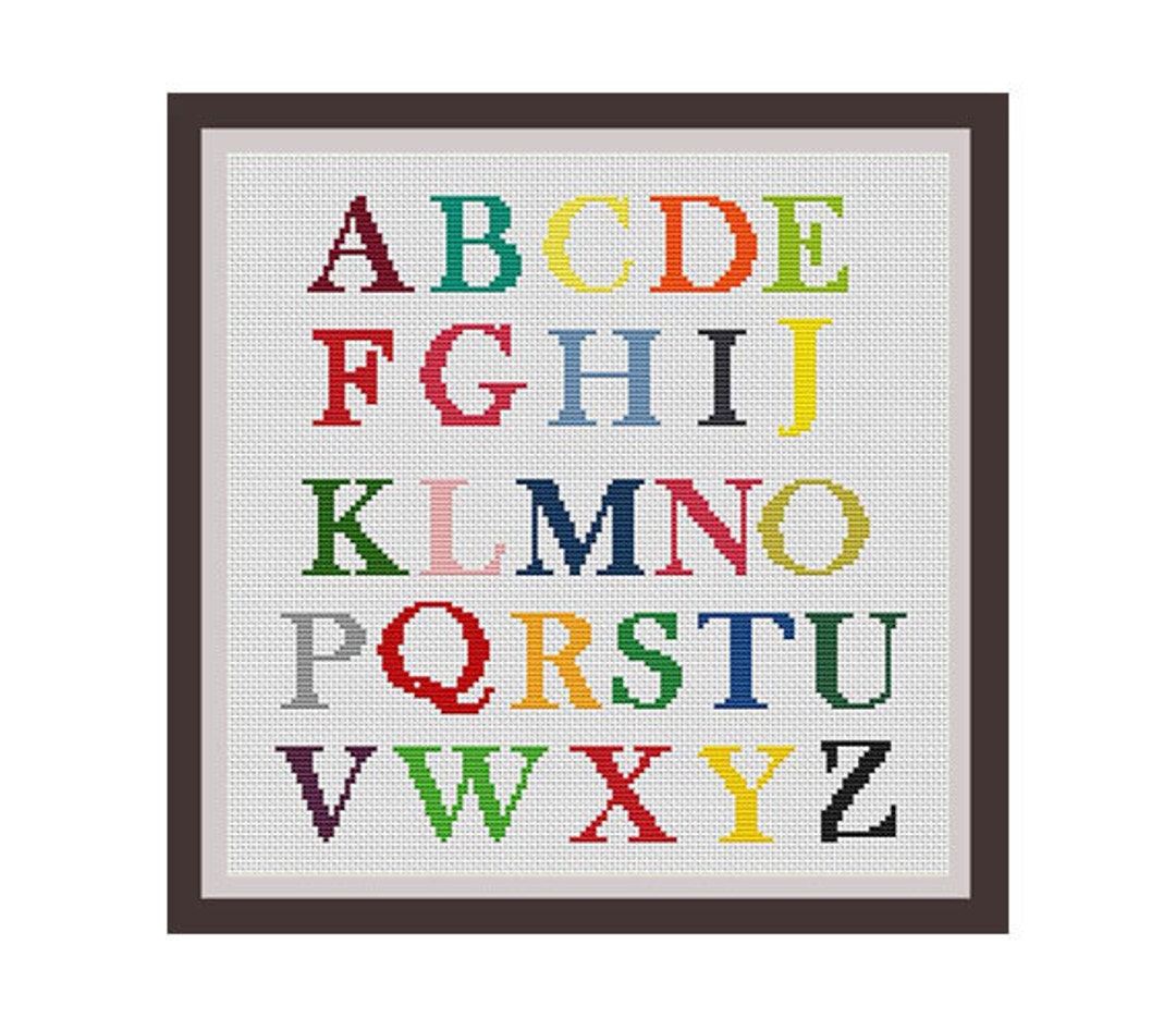 Instant Download. ABS. Alphabet Counted Cross Stitch Pattern. Capital ...