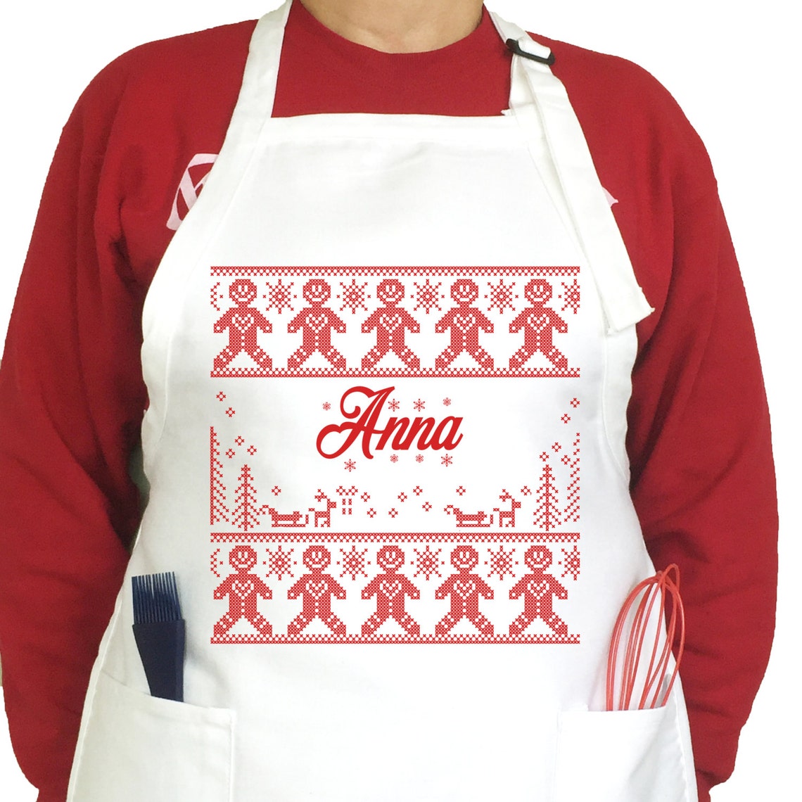 Personalized Apron. Ugly Christmas Apron. Gift. Kitchen Apron. - Etsy