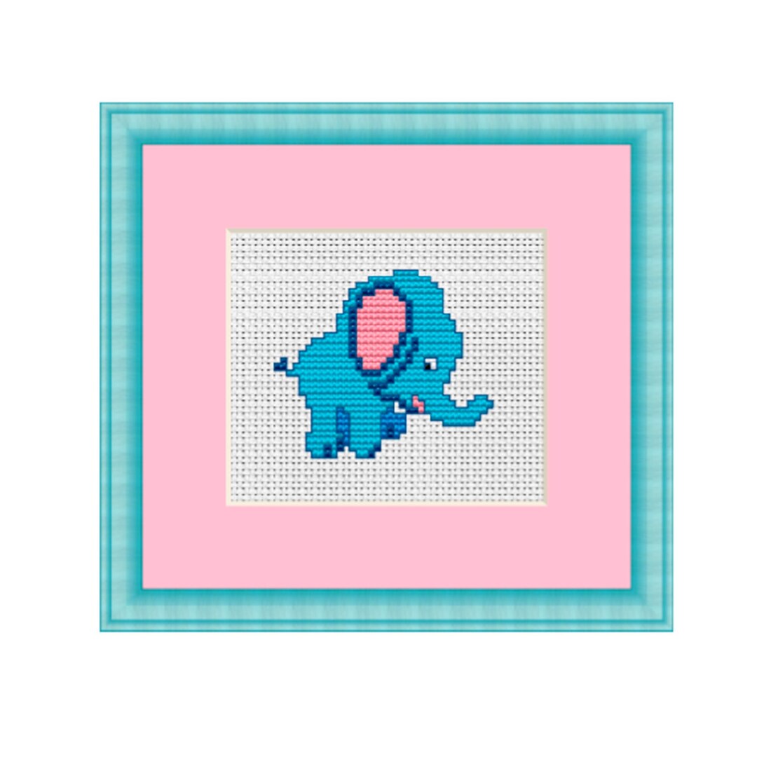 Baby Elephant Counted Cross Stitch Pattern. PDF Instant Download ...