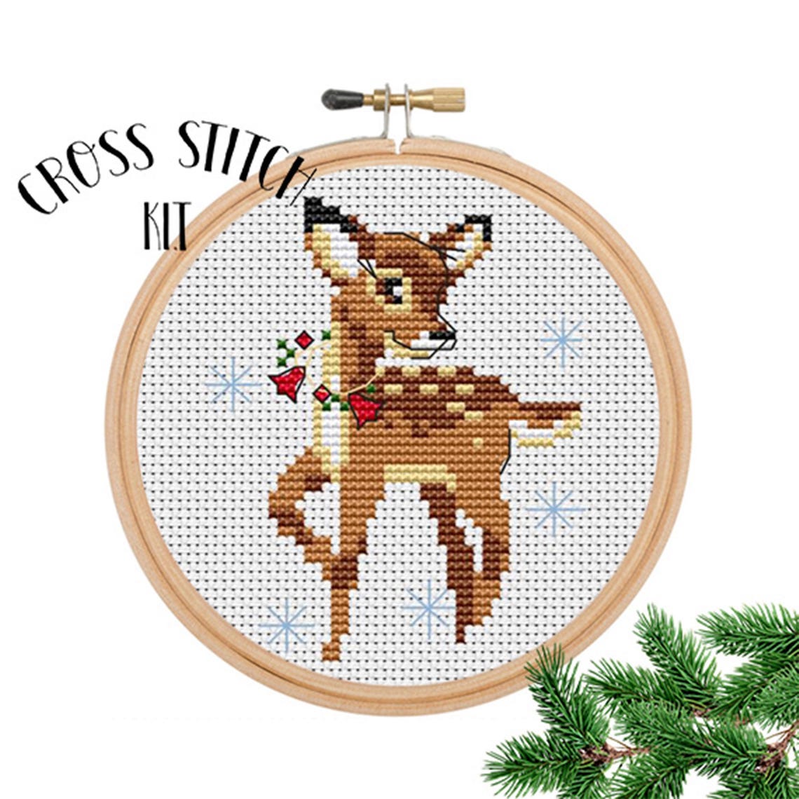 Little Deer Cross Stitch Kit. DIY. Cross Stitch. Funny Christmas Deer ...