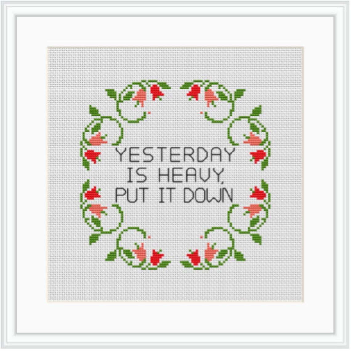 Yesterday is Heavy Put It Down Cross Stitch Kit. Funny - Etsy