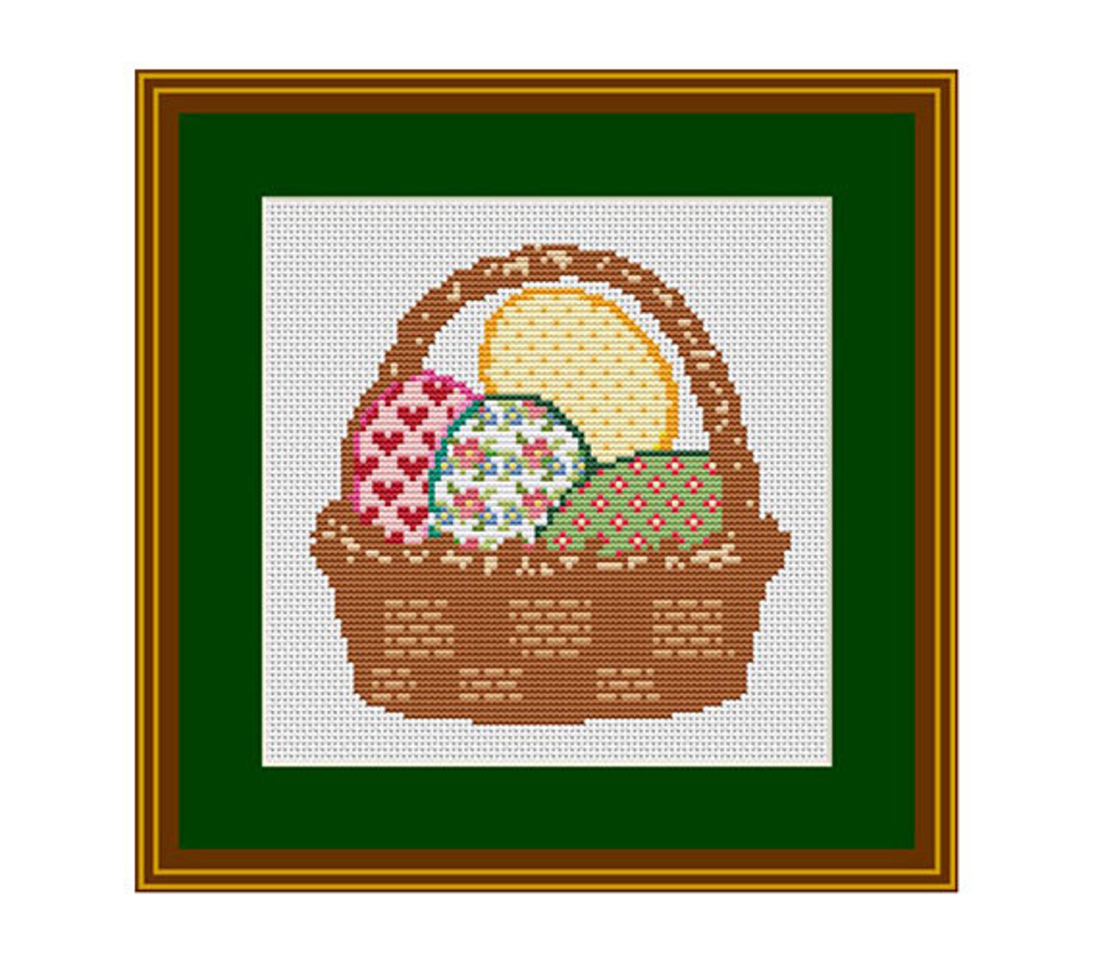 Easter Basket Cross Stitch Pattern. PDF Chart. Easy Pattern. - Etsy