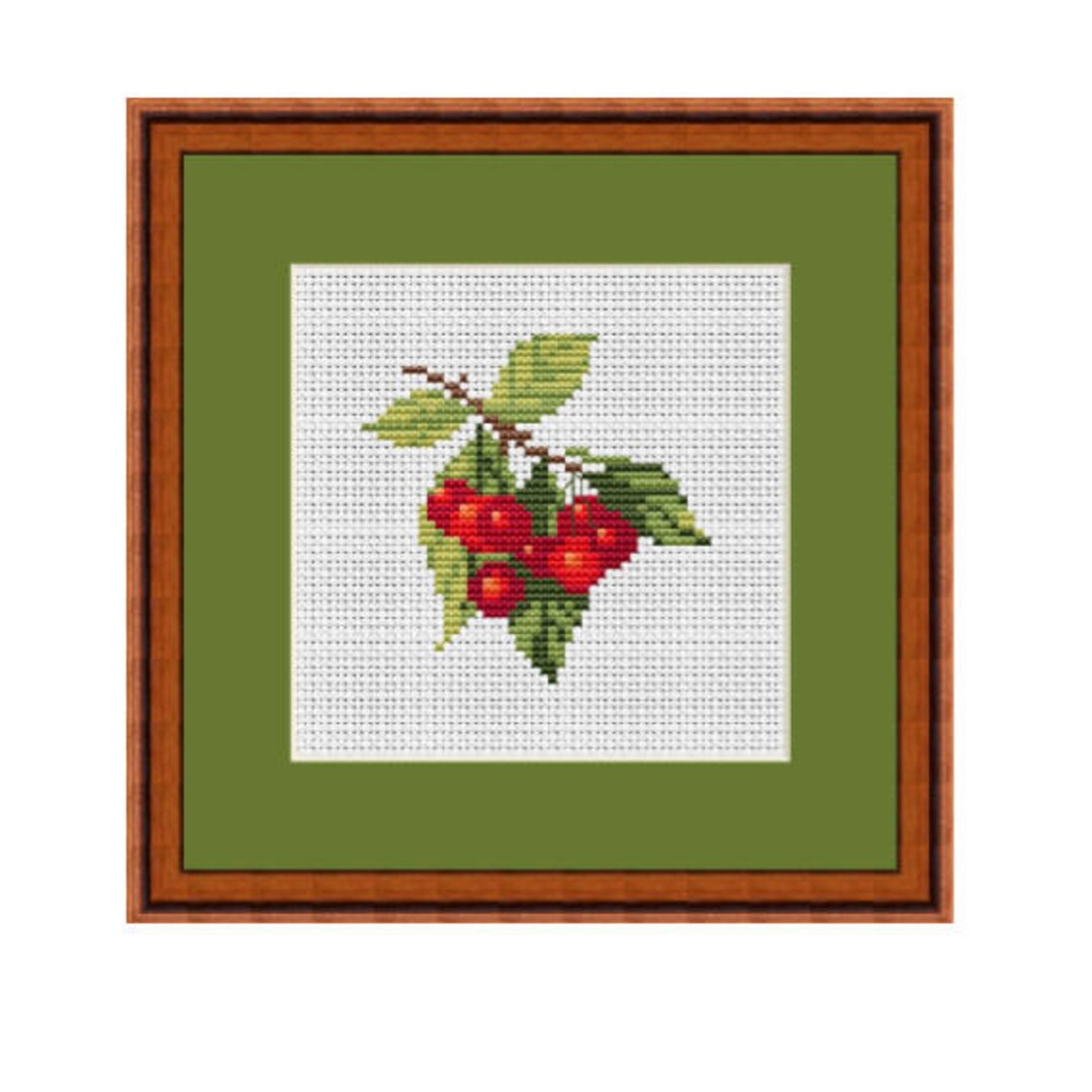 Cherry PDF Pattern. Instant Download. Red Cherries Cross Stitch Pattern ...