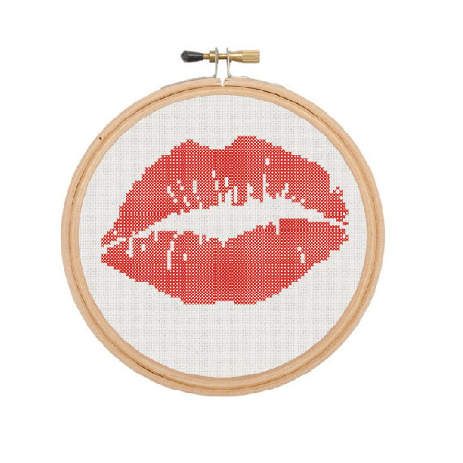 Red Lips Counted Cross Stitch Pattern. JPEG Instant Download. Cross ...