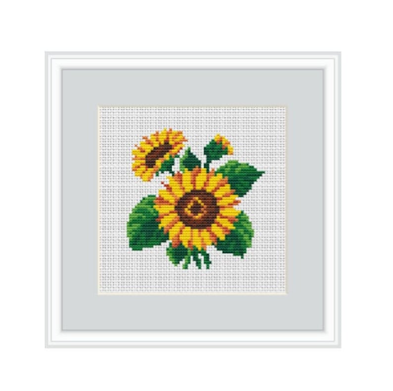 Sunflowers Counted Cross Stitch Pattern. Flowers Nature Cross Stitch ...
