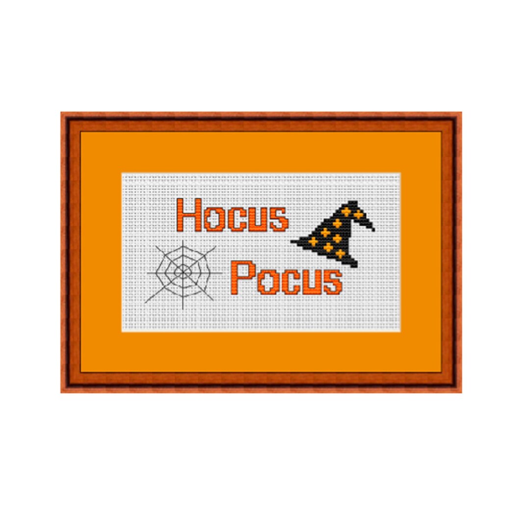 Hocus Pocus Cross Stitch Pattern, Halloween Witch Hat (PDF Download) - Etsy