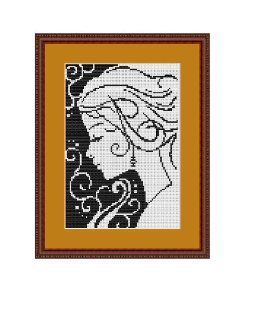 Pretty Woman Cross Stitch Pattern. Monochrome Cross Stitch. - Etsy