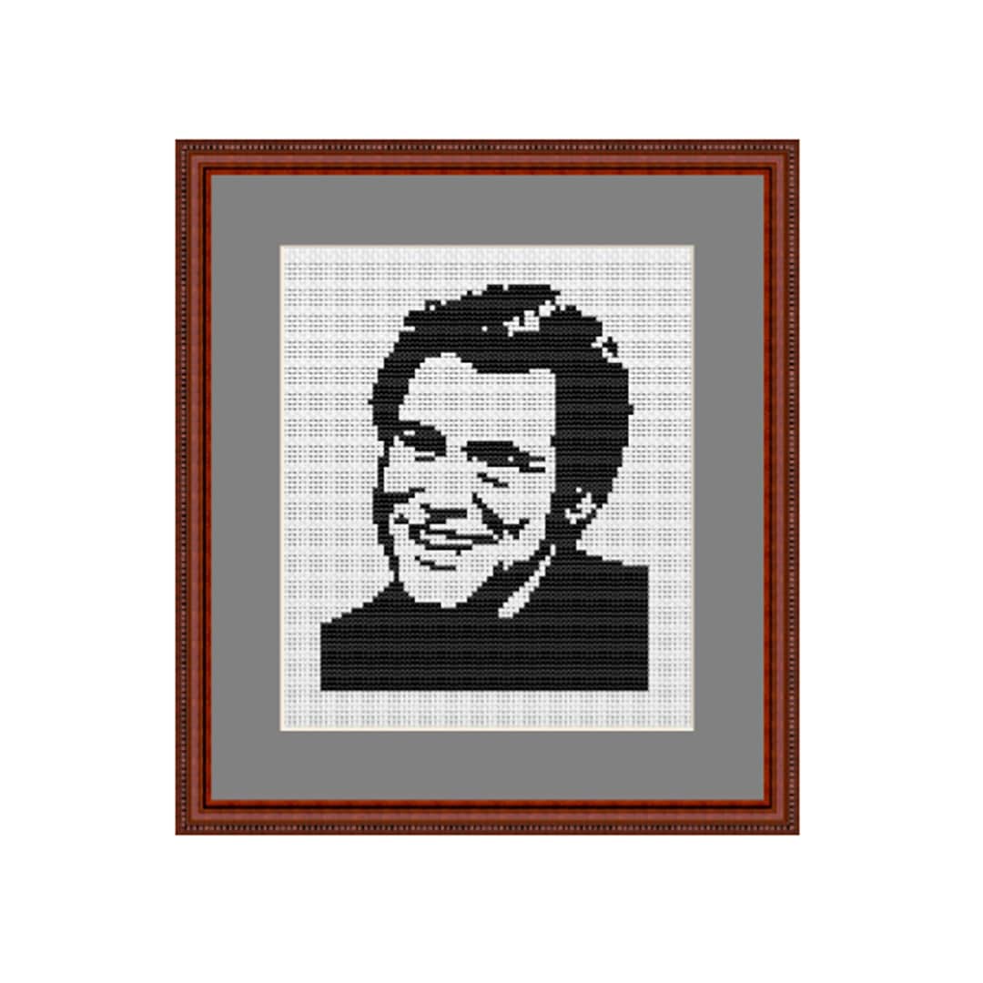 Jim Carrey Cross Stitch Pattern, Beginner Comic Actor Portrait (PDF ...