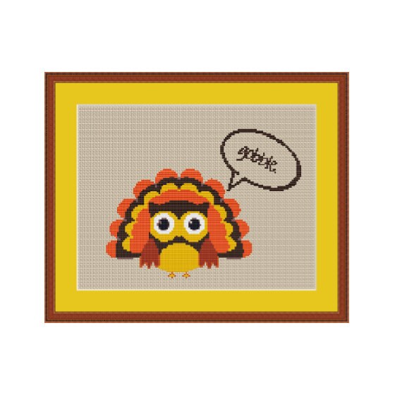Thanksgiving. Holiday Turkey Pattern. PDF Instant Download. Cross ...