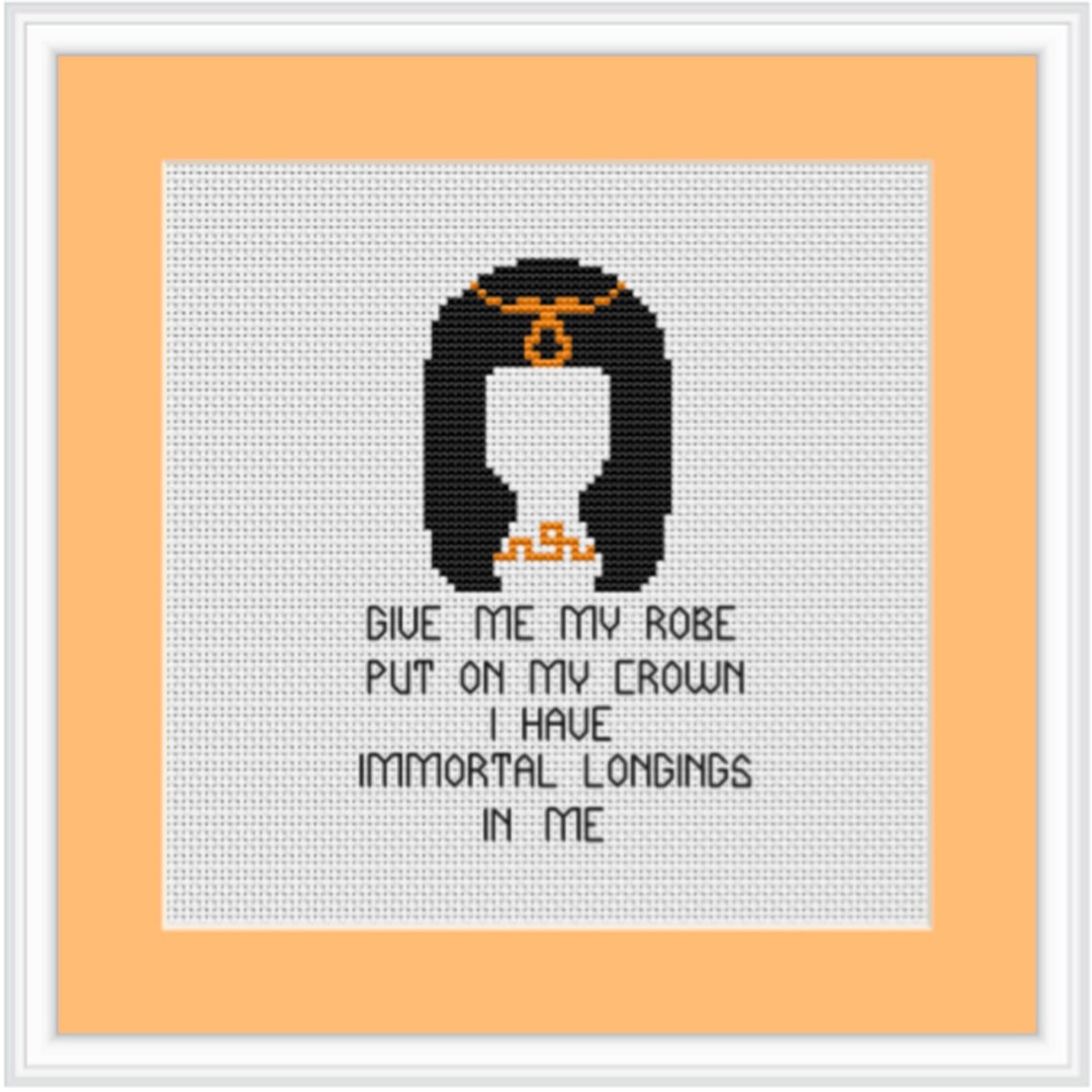 Cleopatra Cross Stitch Pattern: Shakespeare Quote (PDF Pattern) - Etsy