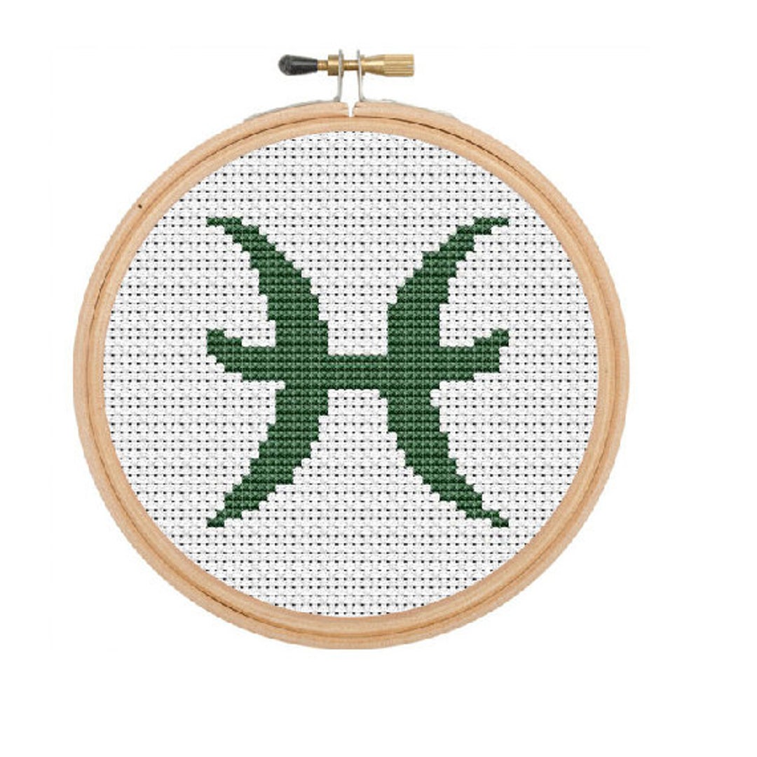 Pisces Pattern. Zodiac Sign PDF Instant Download Counted Cross Stitch ...