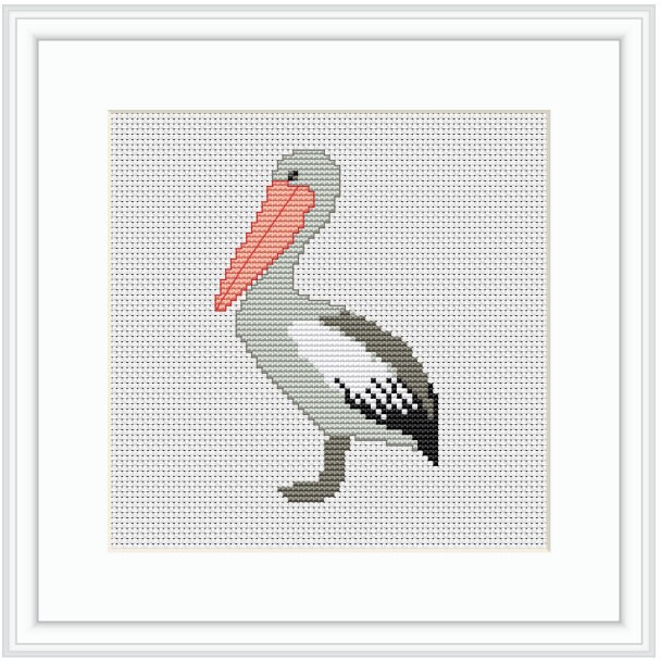 Pelican Counted Cross Stitch Pattern: Funny Animal Decor (PDF Download ...