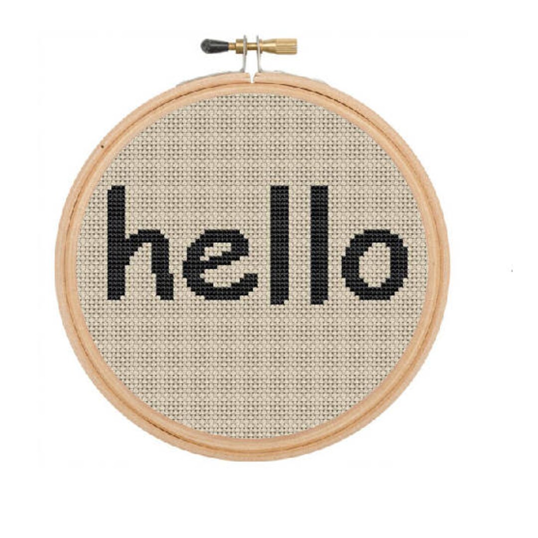 Hello Counted Cross Stitch Pattern. PDF Instant Download. Pattern. Art ...