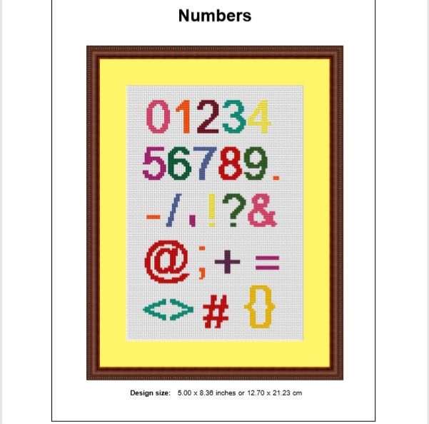 Symbols and Numbers Counted Cross Stitch Pattern. PDF Instant - Etsy