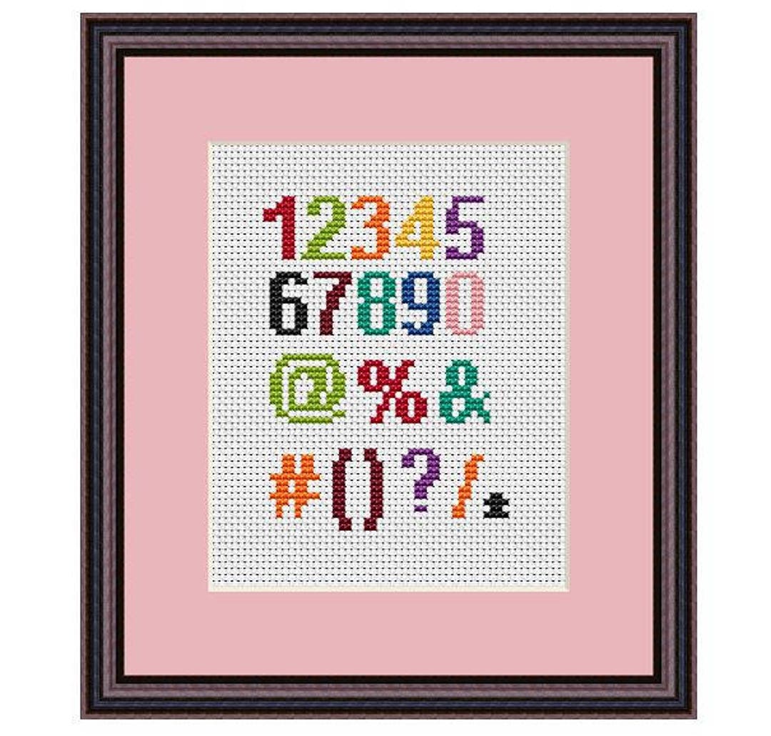 Numbers and Symbols Counted Cross Stitch Pattern. Letters Pattern. PDF ...