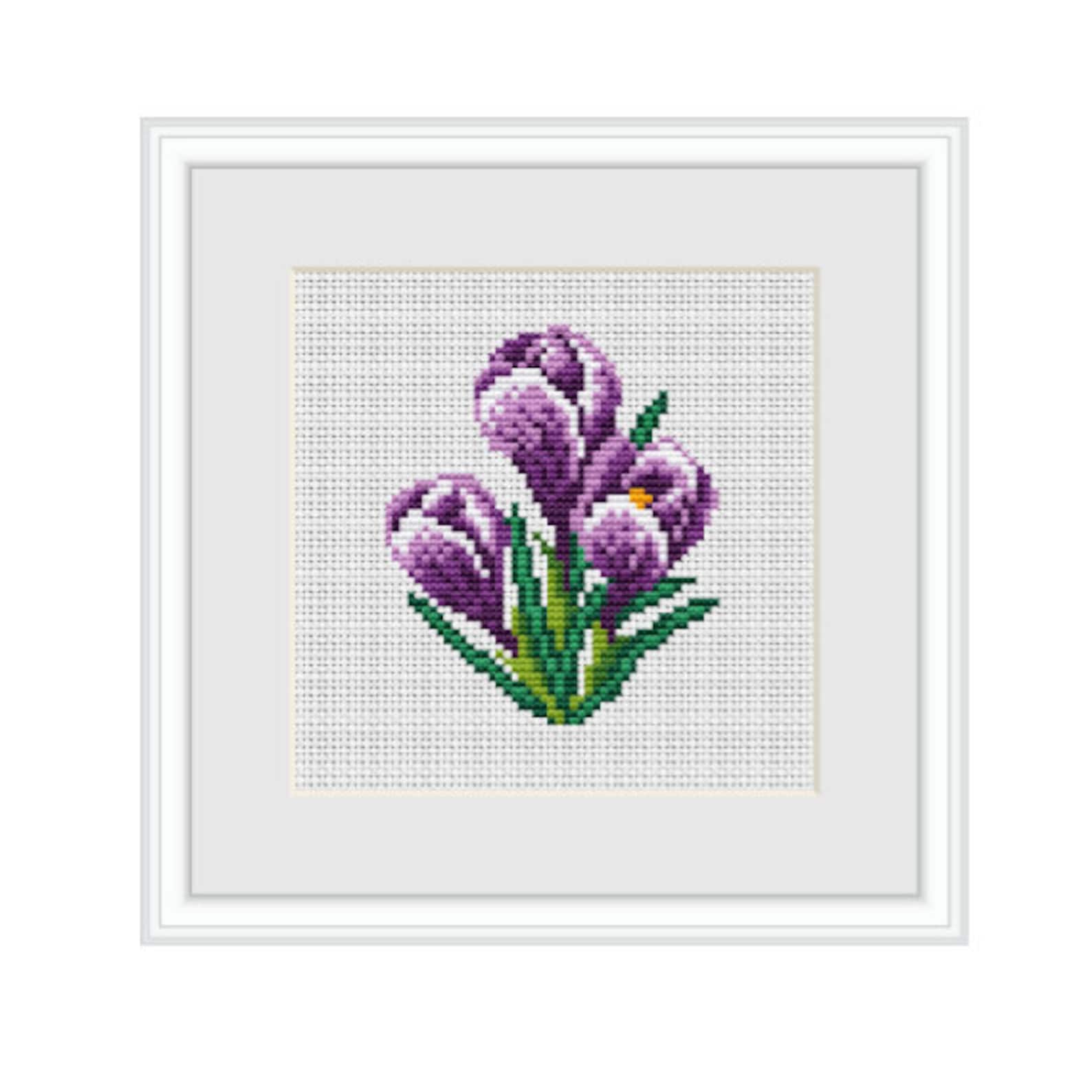 Crocuses Cross Stitch Pattern. Instant Download. Beginner - Etsy