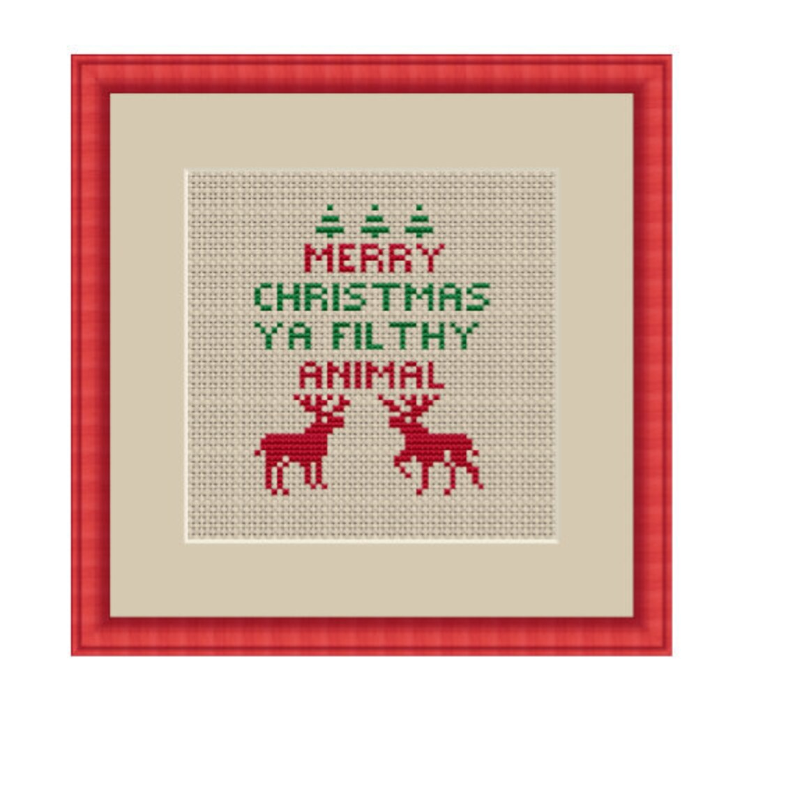 Merry Chistmas Ya Filthy Animal Cross Stitch Pattern. - Etsy