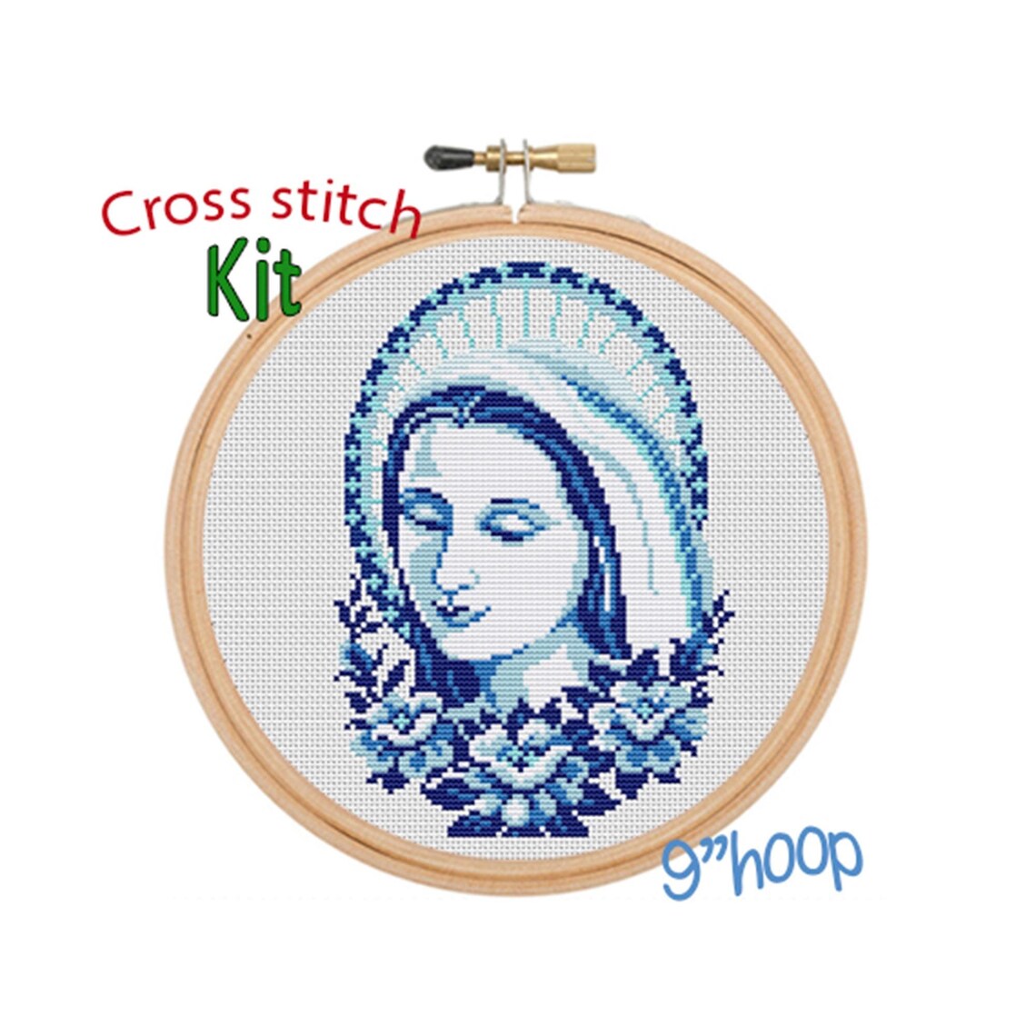 Virgin Mary Cross Stitch Kit: Beginner Christian Embroidery - Etsy