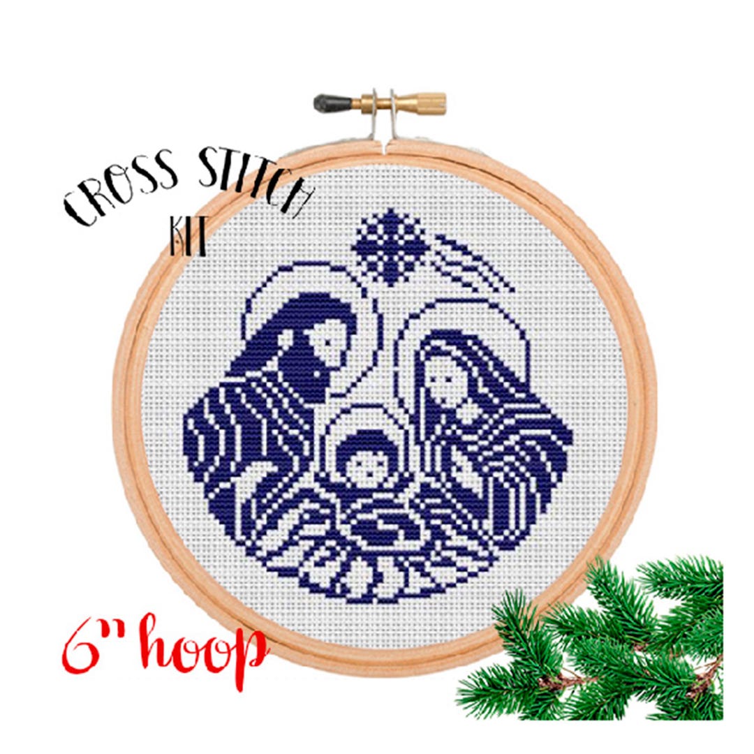 Holy Family Cross Stitch Kit. Birth of Jesus Cross Stitch Kit ...