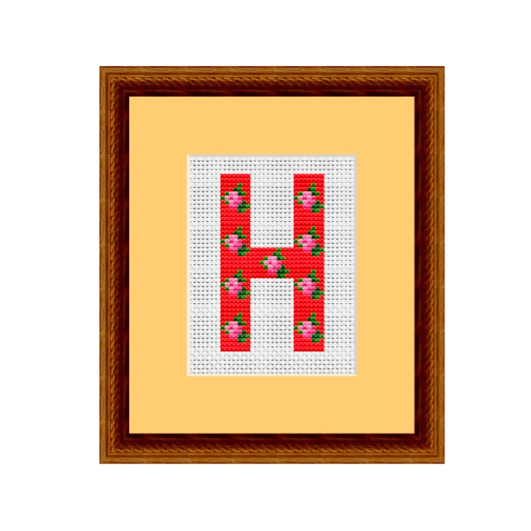 Capital Letter H Counted Cross Stitch Pattern. Instant Download. PDF ...