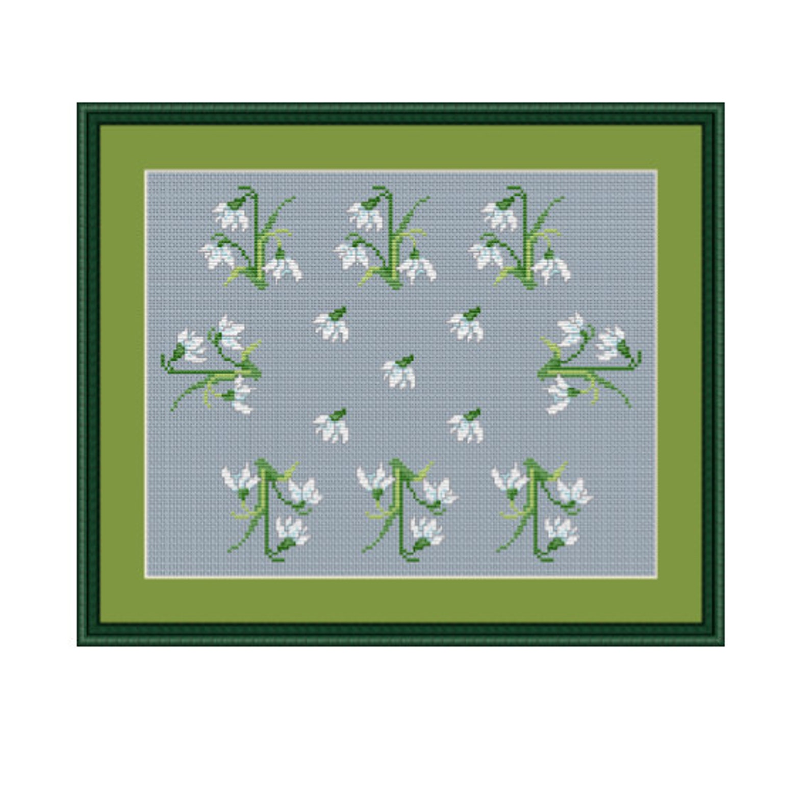 Snowdrop Tablecloth Centerpiece Counted Cross Stitch Pattern. - Etsy