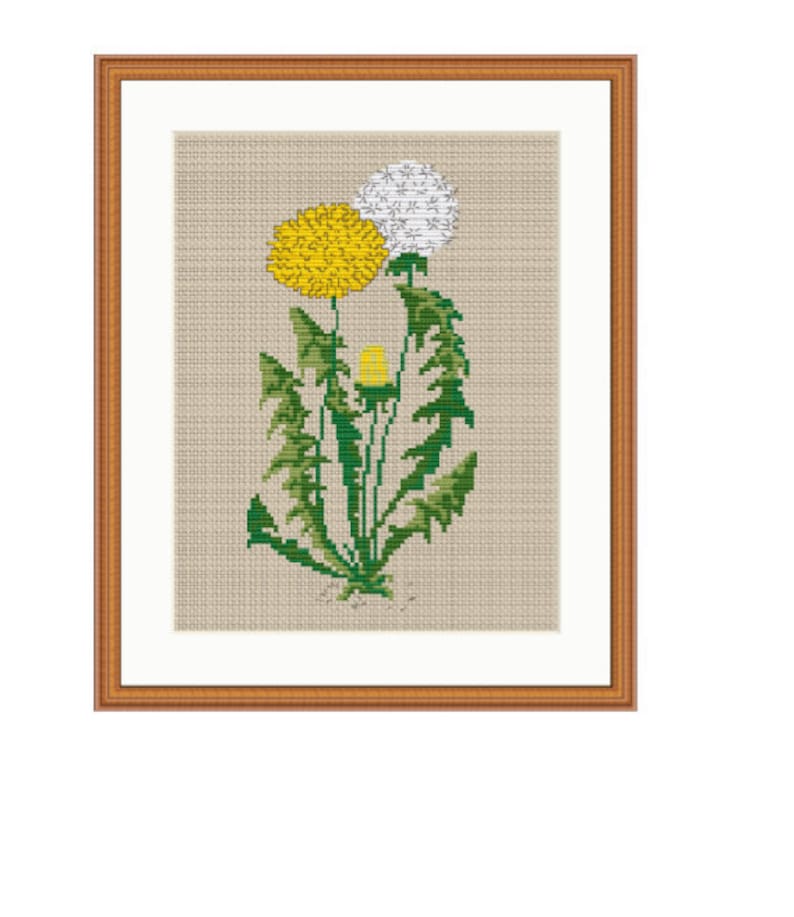 Dandelion Cross Stitch Pattern. Counted Cross Stitch. PDF. - Etsy