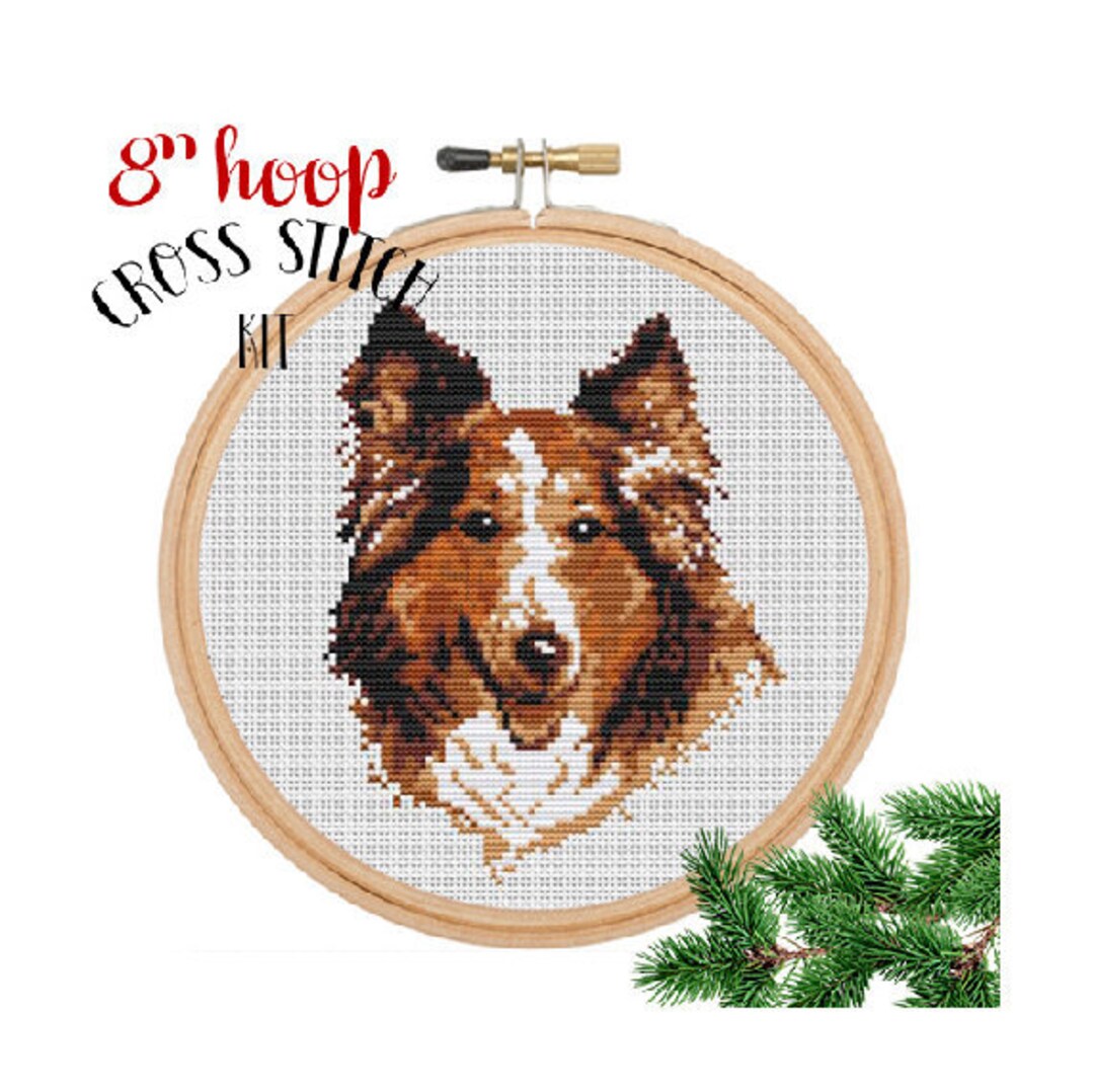 Collie Cross Stitch Kit. Dog Stitch Kit. Pet Lover Cross Stitch Kit ...