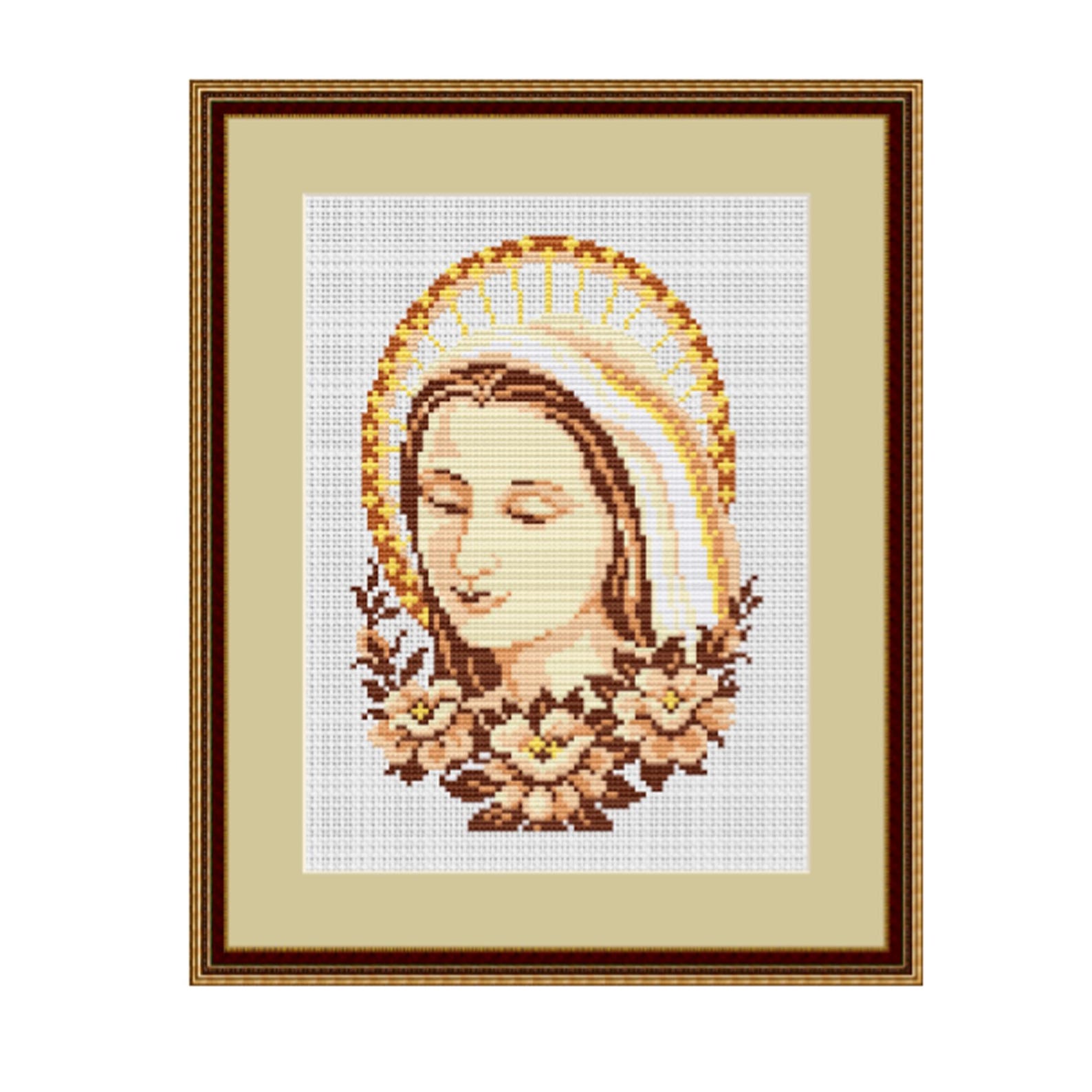 Holy Mary Cross Stitch Pattern. Virgin Mary. Mother of God. Cross ...
