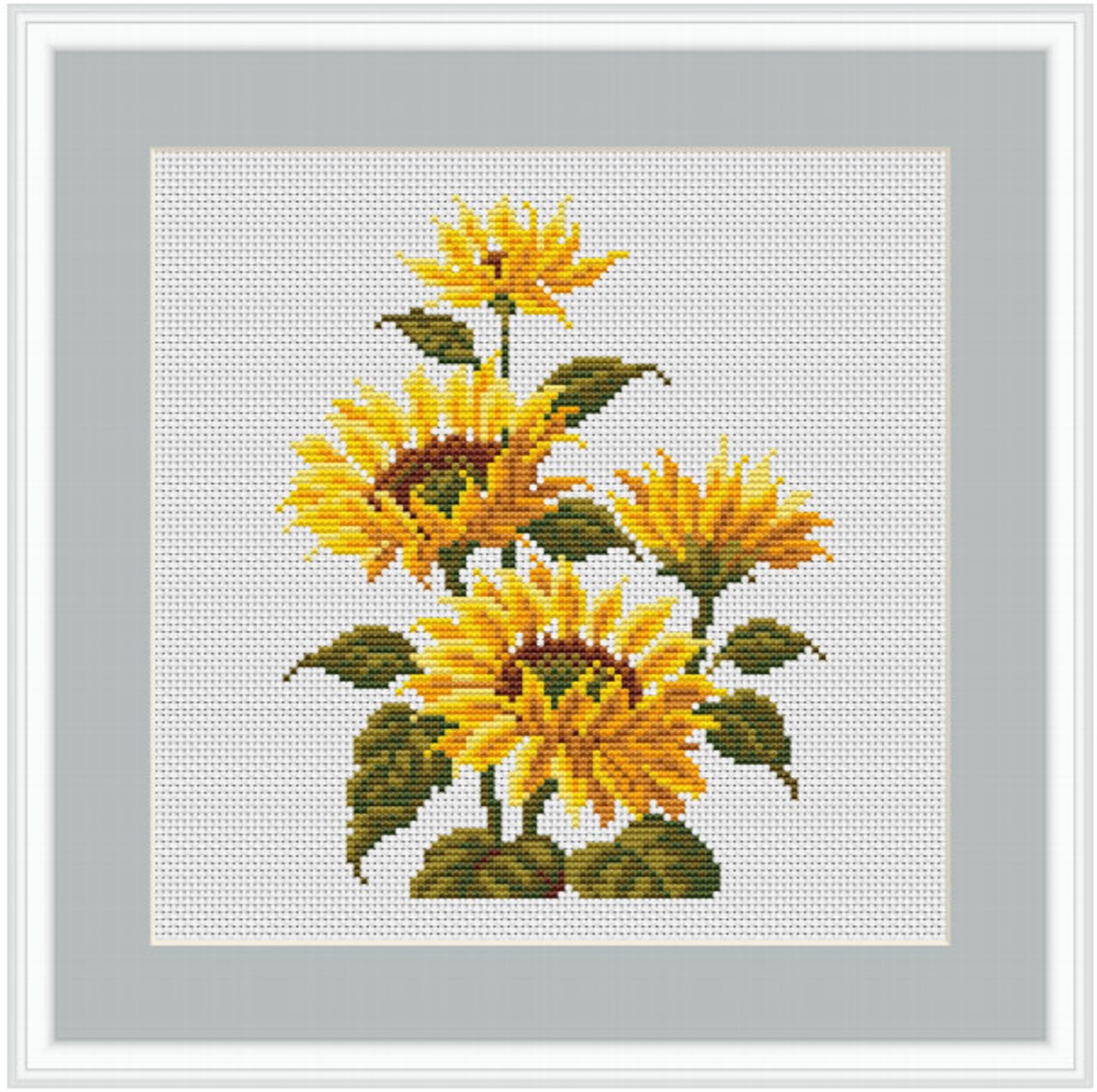 Sunflowers Cross Stitch Kit. Floral Cross Stitch Kit. Flowers - Etsy