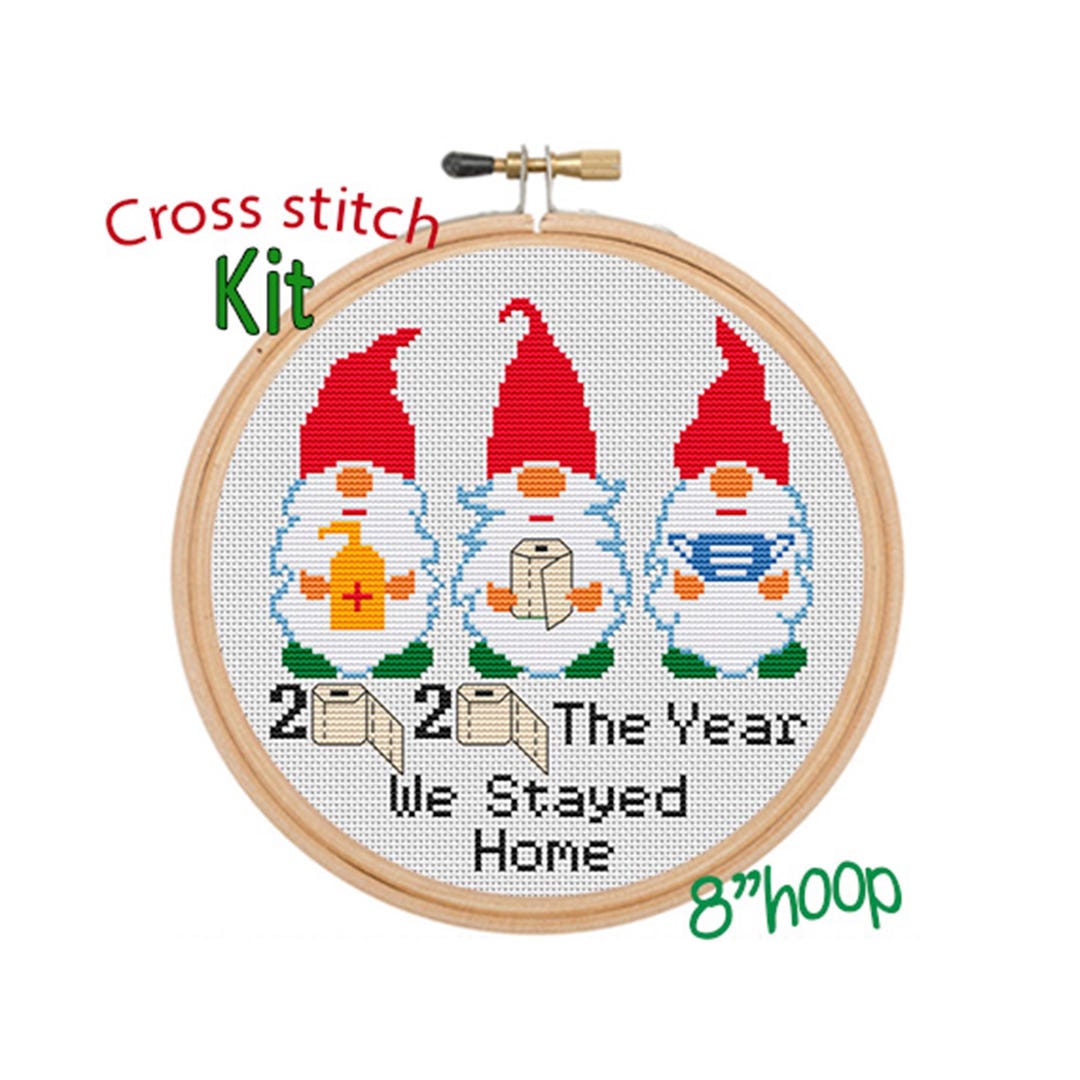 2020 the Year We Stayed Home Cross Stitch Kit. Christmas Ornament. 2020 ...