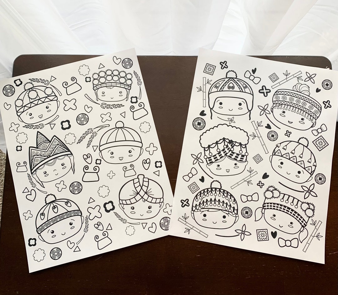 Hmong Digital Coloring Pages - Etsy