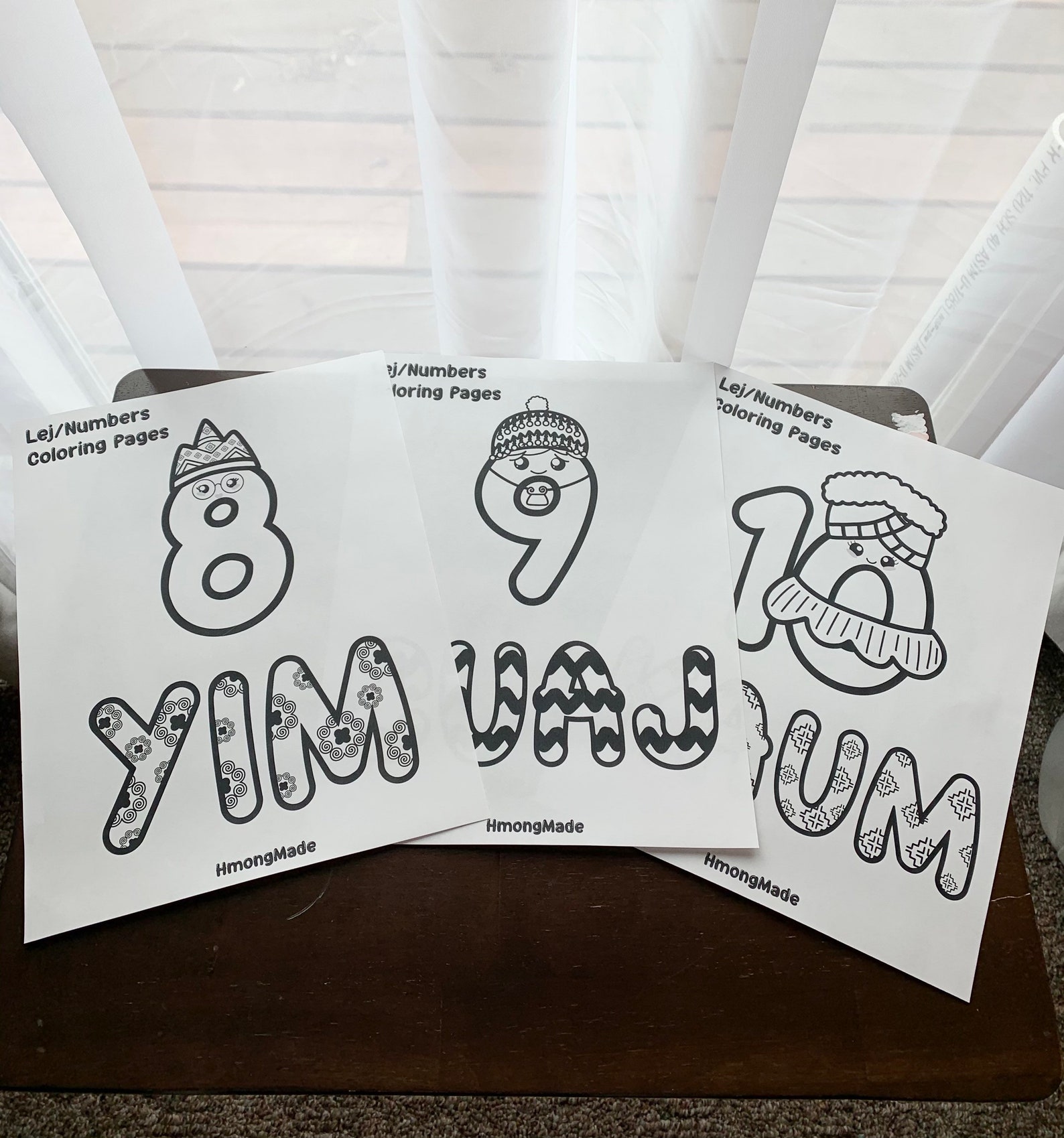 Hmong Numbers Digital Coloring Pages | Etsy