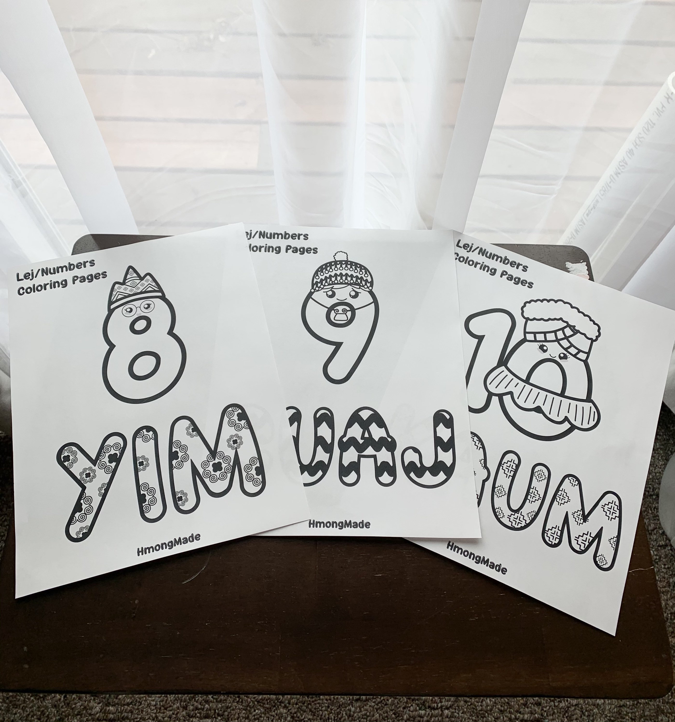 Hmong Numbers Digital Coloring Pages - Etsy
