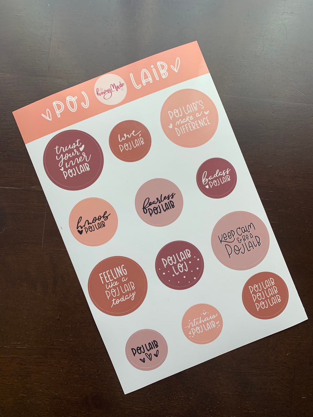 Poj Laib Hmong Sticker Sheet-planner Stickers - Etsy