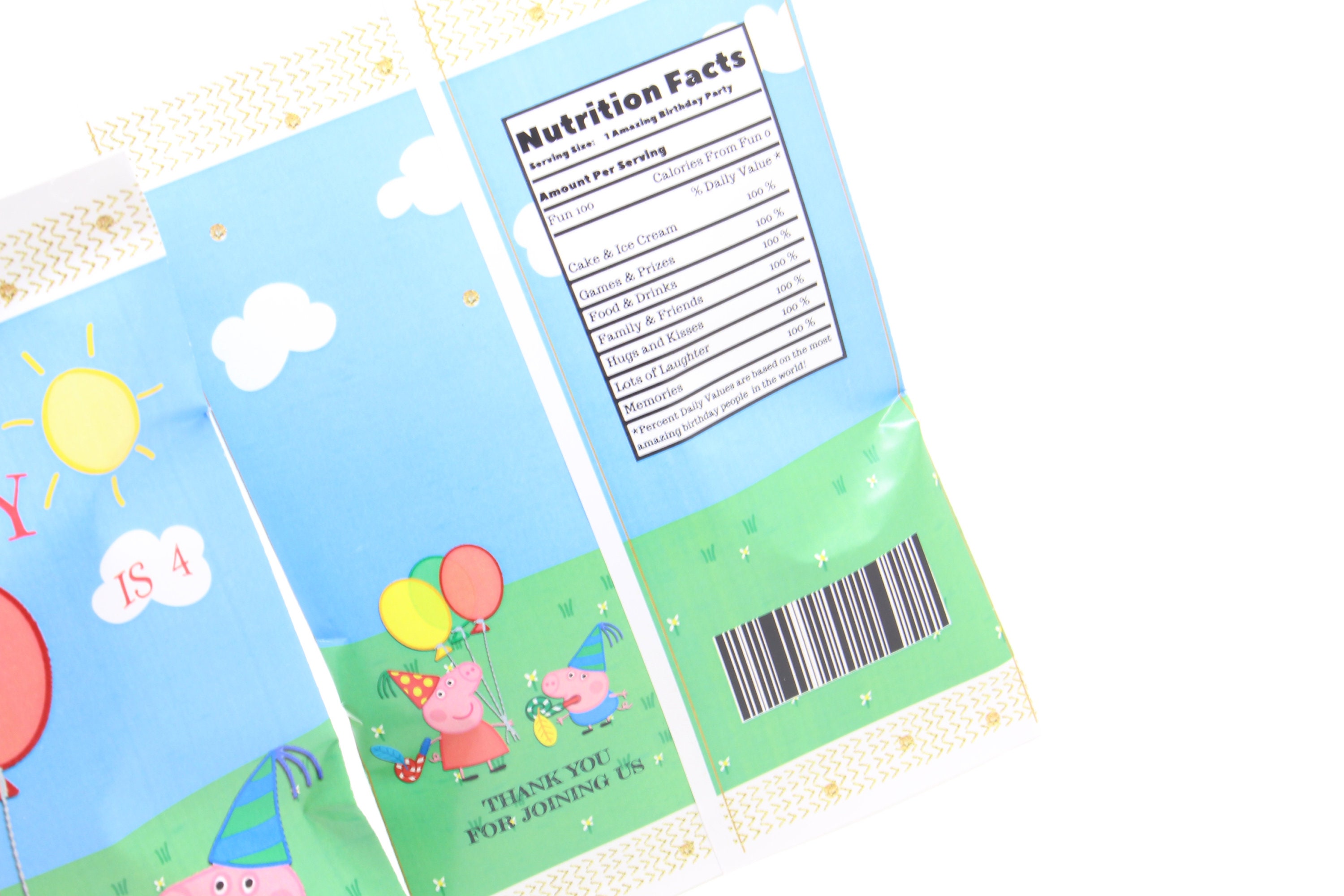 Personalised treat bag crisp packet Peppa pig theme favour | Etsy