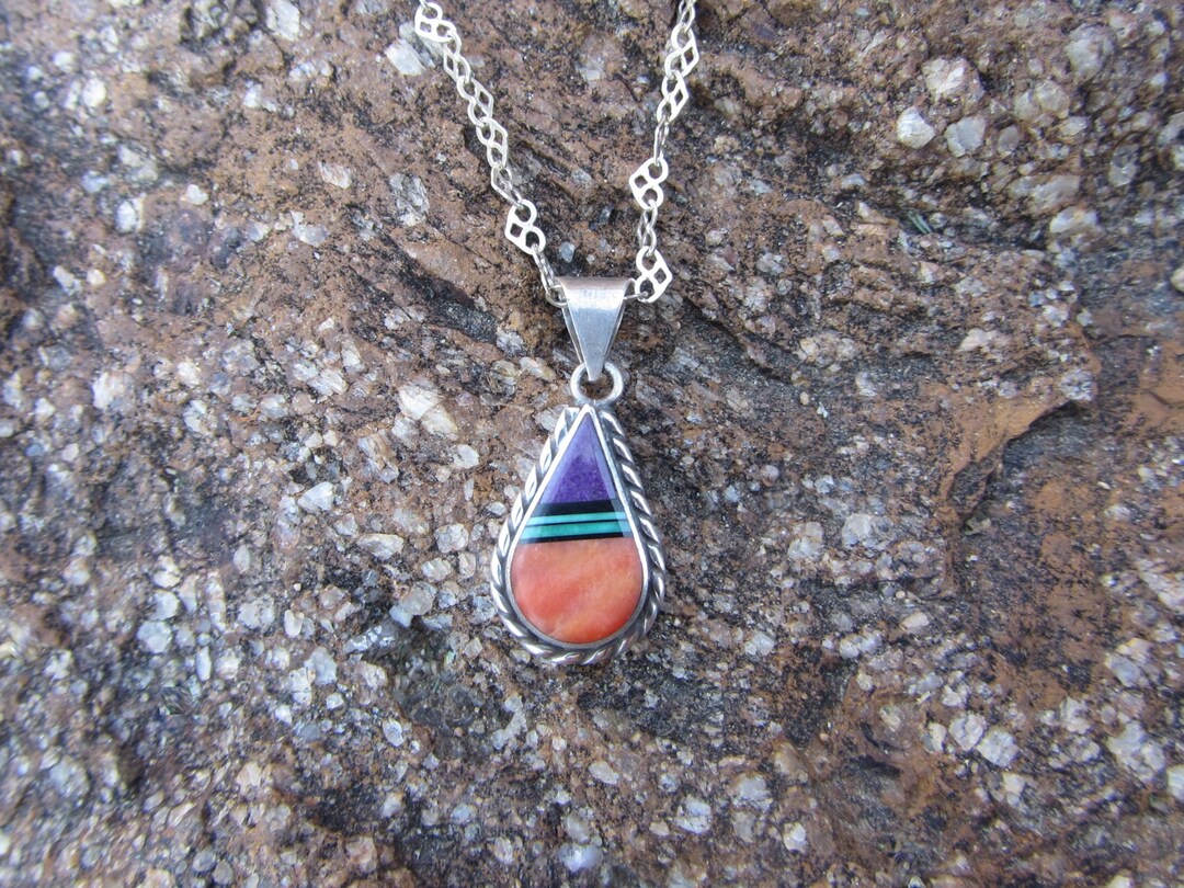 Duran Gasper Sterling Spiny Oyster Sugilite Turquoise Jet Inlay ...