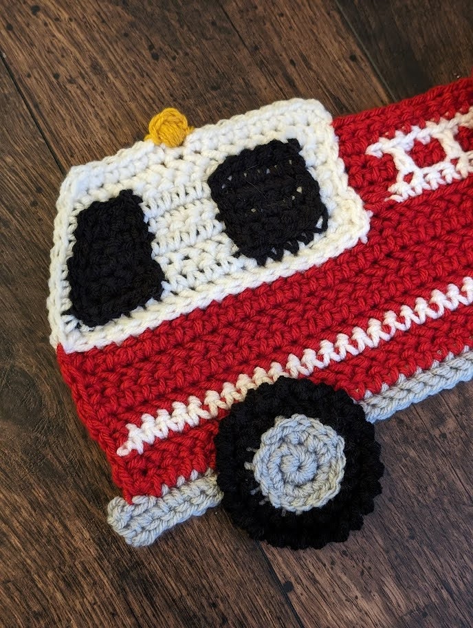 Rescue Engine Fire Truck Scarf Pattern - Firefighter Gift Crochet ...