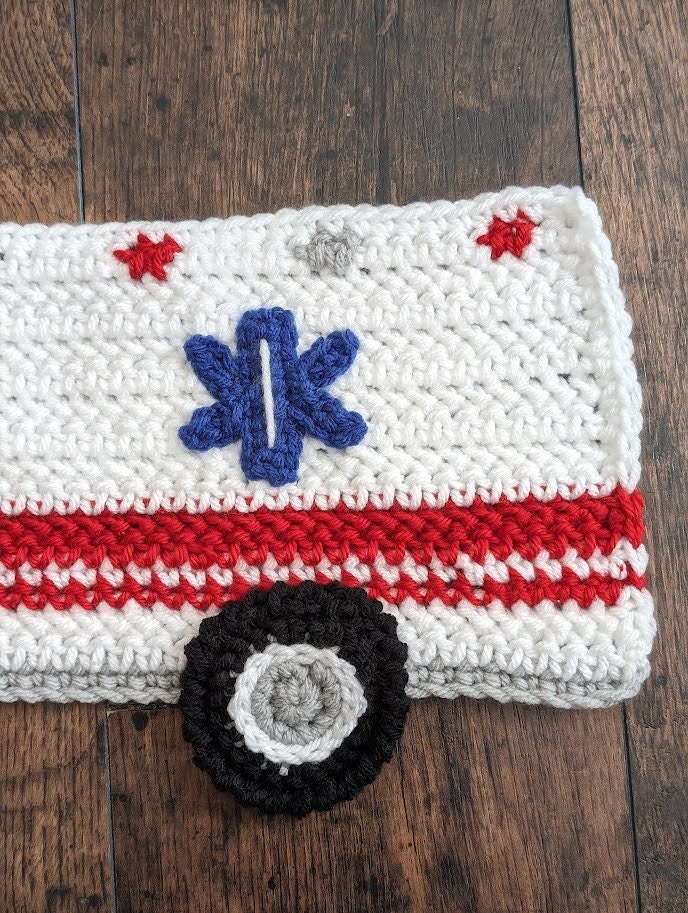 First Responder Ambulance Scarf Pattern - EMT Gift Crochet Pattern - Etsy