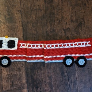 Rescue Engine Fire Truck Scarf Pattern - Firefighter Gift Crochet ...