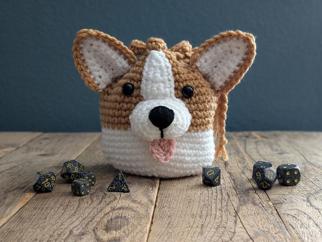 Corgi Dice Bag Crochet Pattern - D&D Magic MTG Crochet Gift Pattern - Etsy