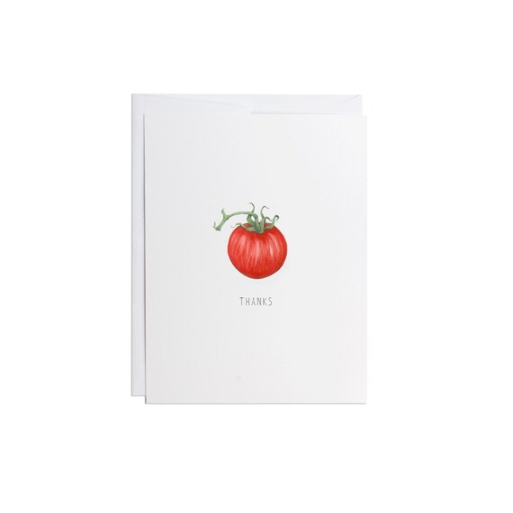 Thanks Tomato Greeting Card Watercolors Handmade Cards | Etsy