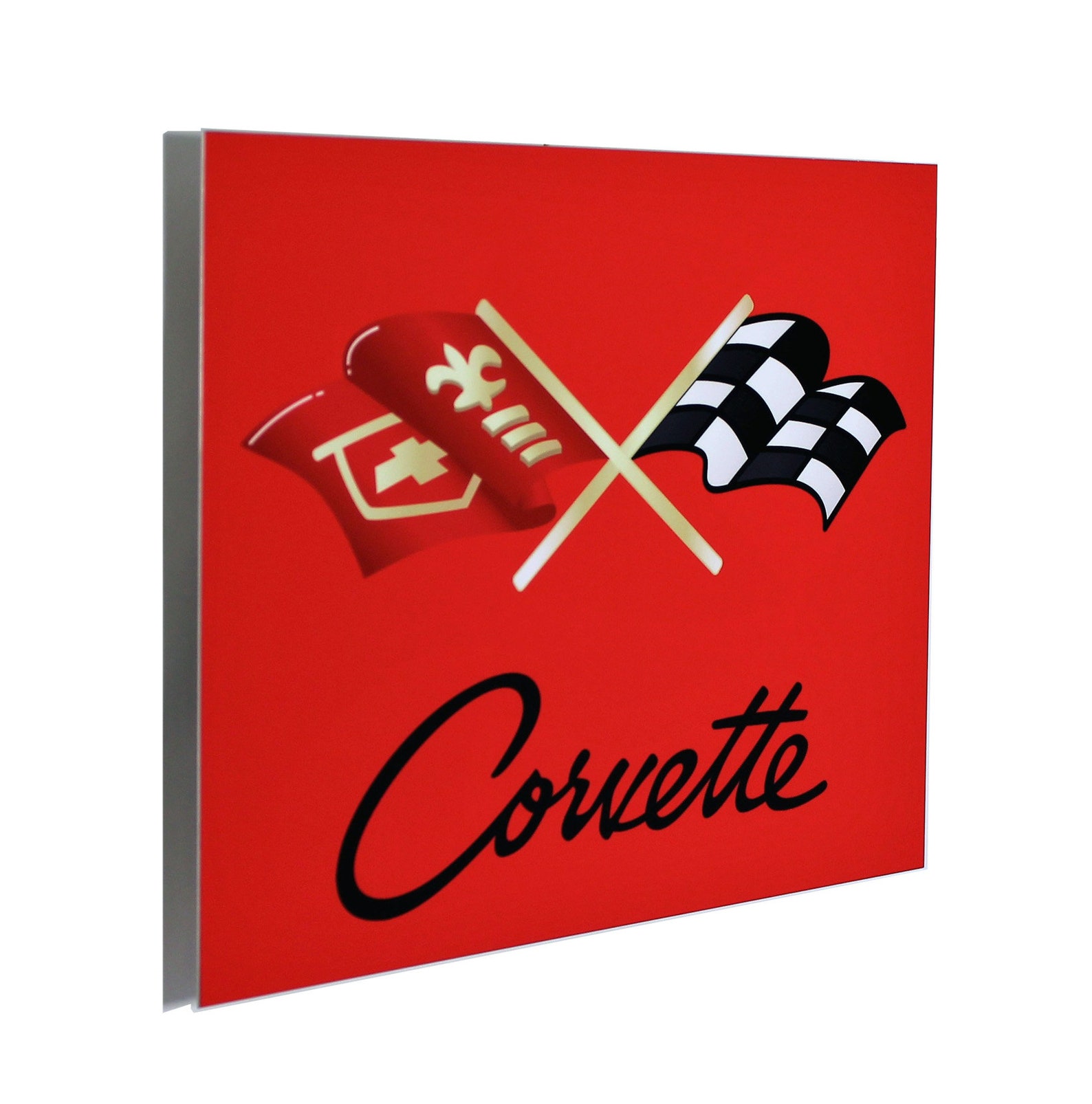 Corvette C3 Crossed Flags Emblem Metal Sign | Etsy