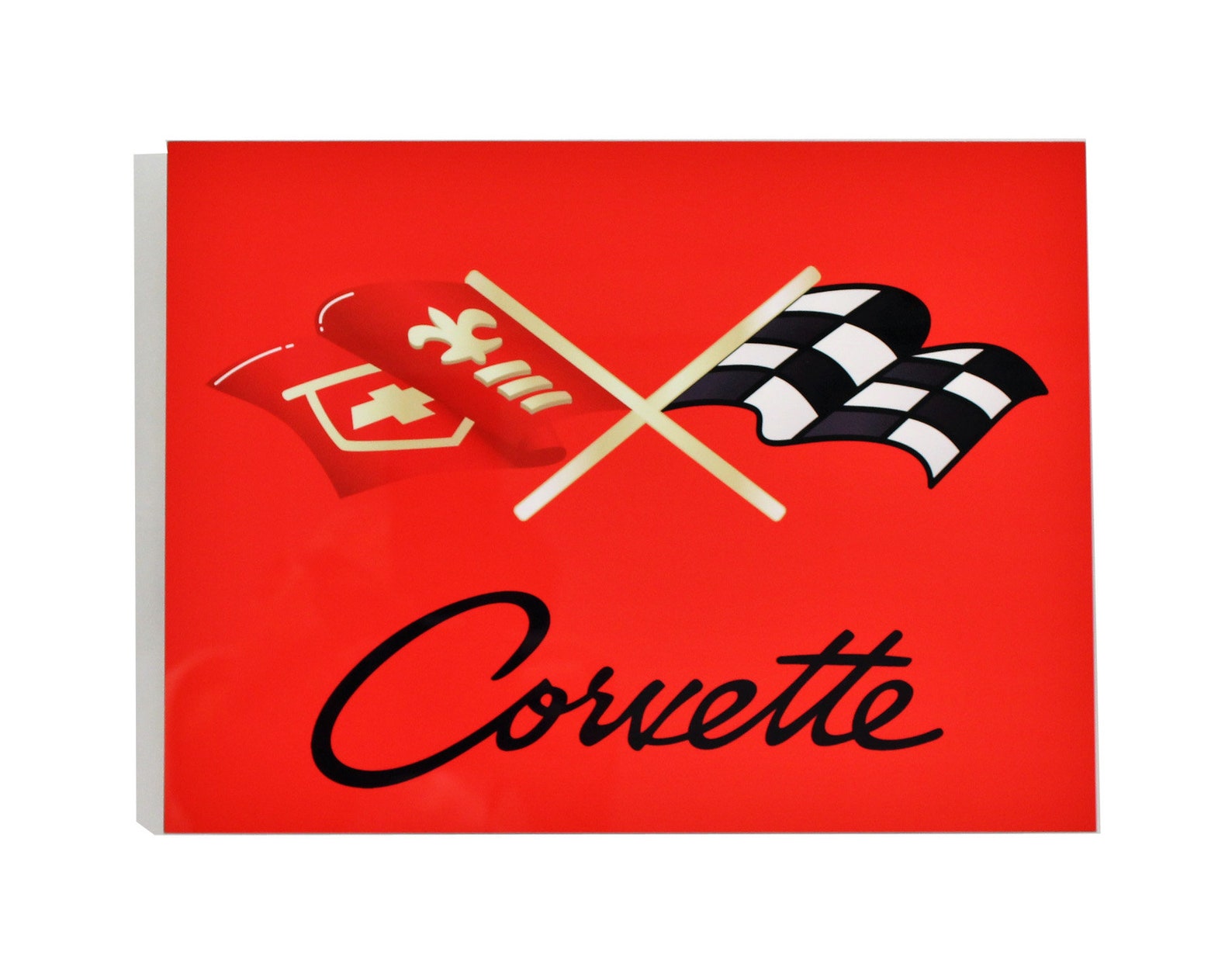 Corvette C3 Crossed Flags Emblem Metal Sign - Etsy