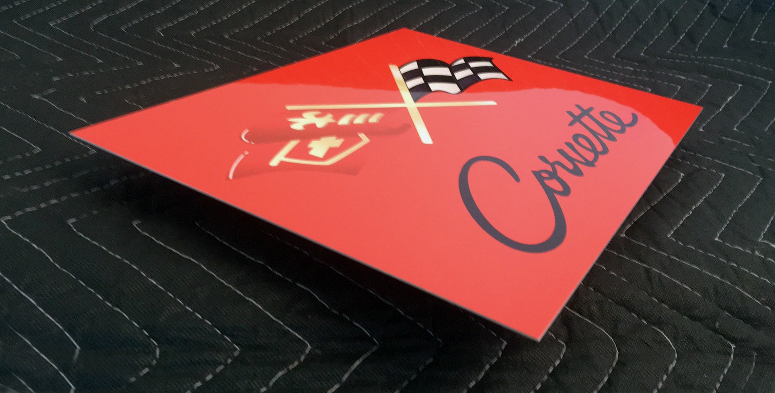 Corvette C3 Crossed Flags Emblem Metal Sign - Etsy