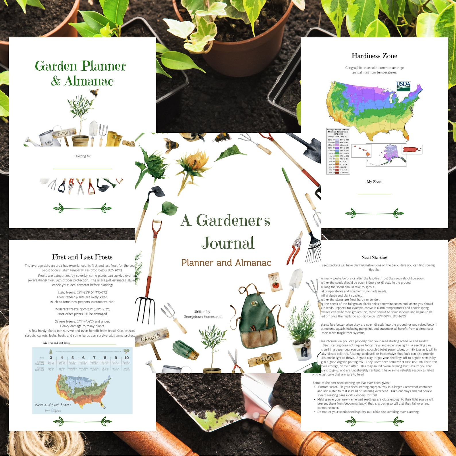Printable Garden Journal Planner & Almanac,seed Organizer, Garden ...