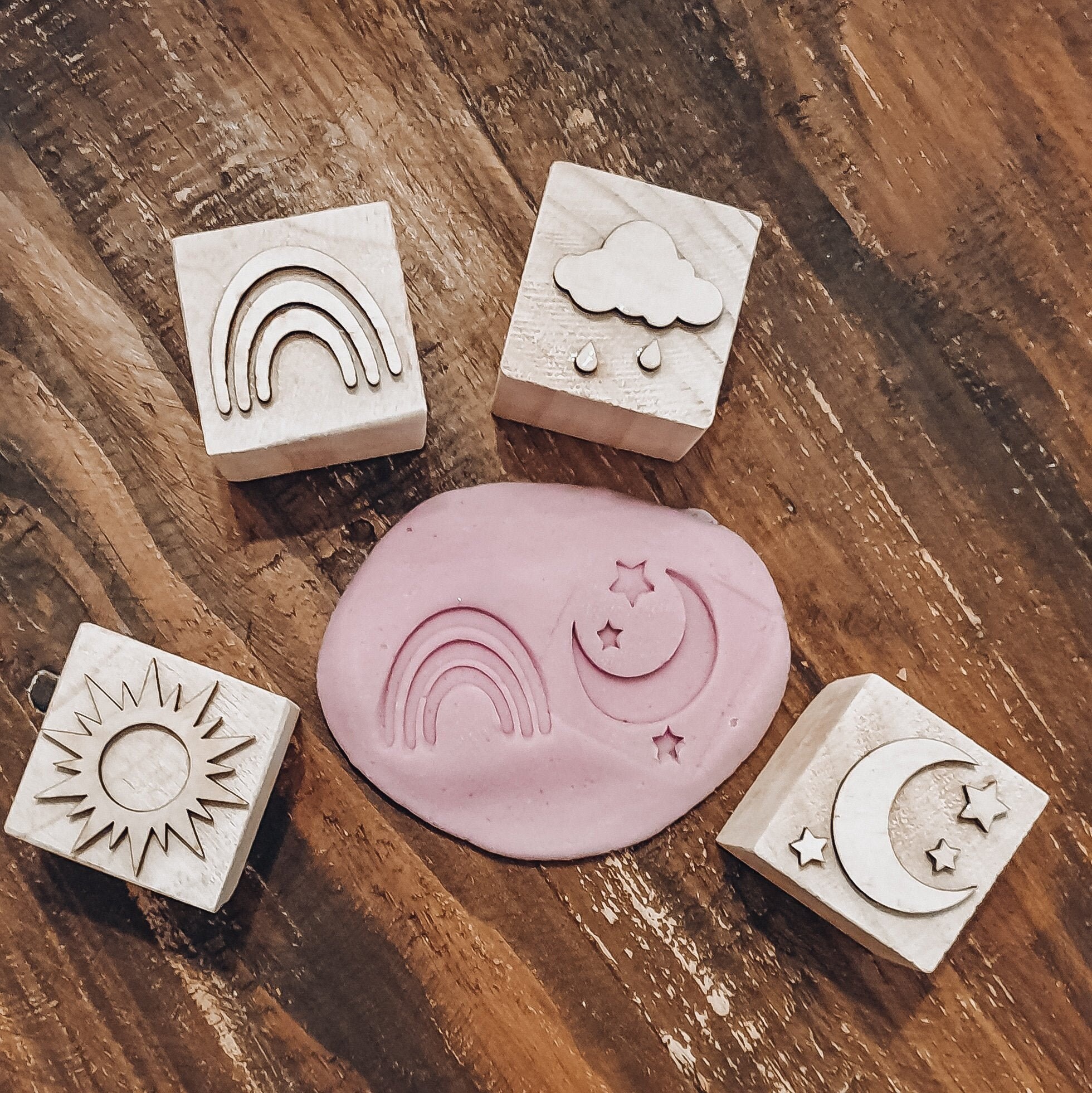 Australian handmade play dough stamps 4 x Sky | Etsy