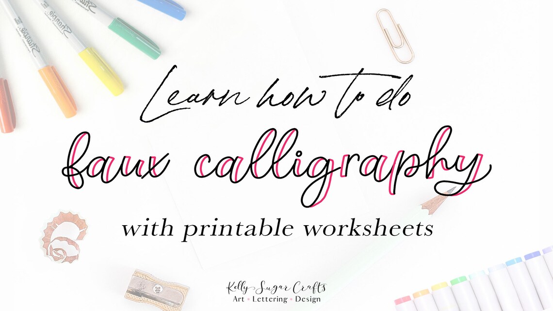 Faux Calligraphy Practice Worksheets – Printable Tracing PDF for ...