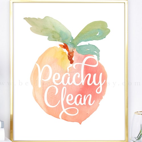 Peachy Clean Printable Wall Art Peach Wall Decor Digital - Etsy